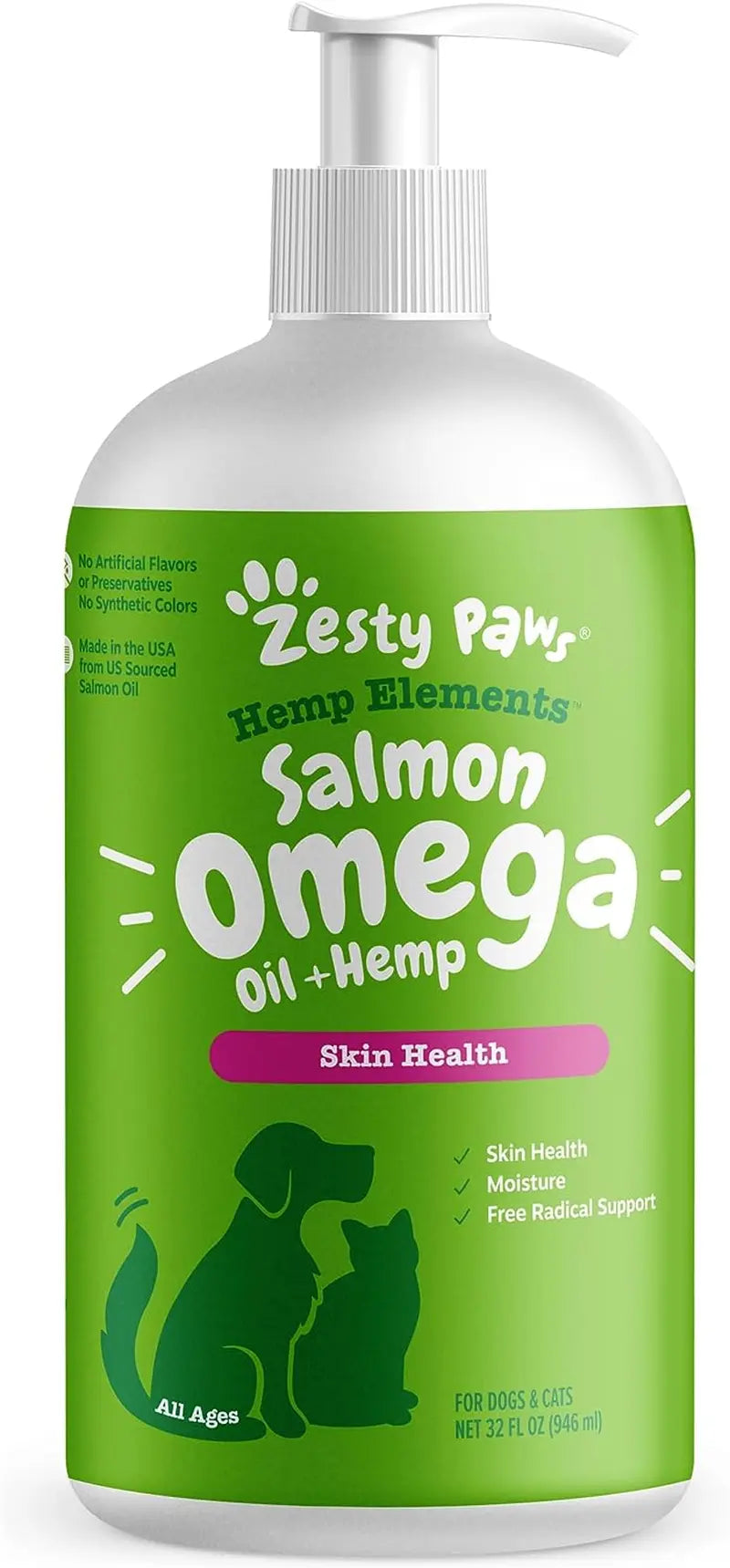 Zesty Paws Wild Alaskan Omega-3 Oil 8.5 oz – Skin & Coat Support for P ...